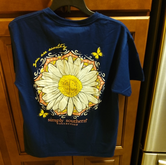 Simply Southern | Shirts & Tops | Nwt Girls Navy M Simply Southern Tee ...